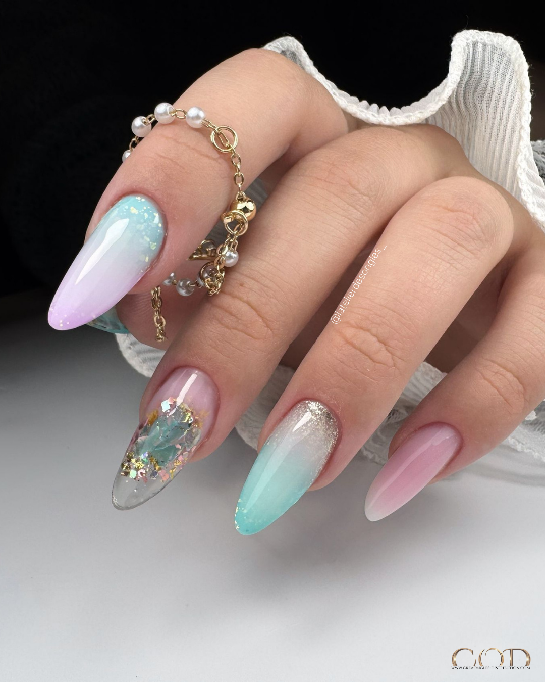 Nail Art Shell , nacre coquillage pour les ongles