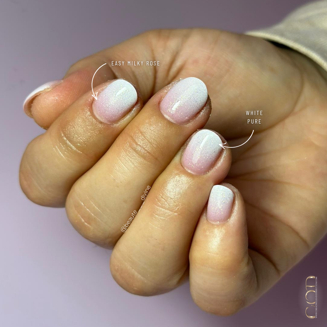 Rigid construction gel semi-transparent milky rosé